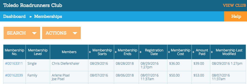 Sort Columns on Club Membership Report – RunSignup Blog