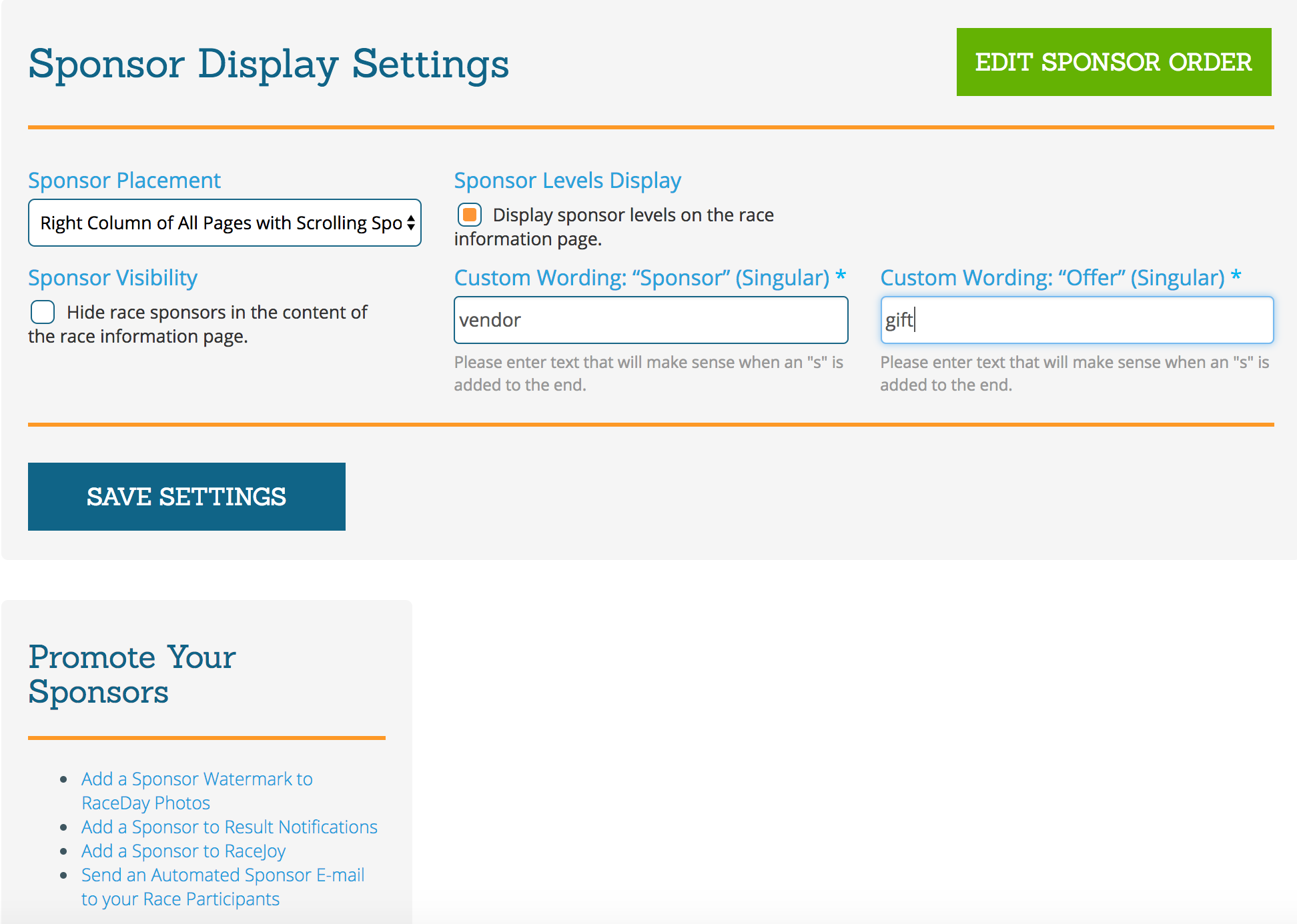 Sponsor Display Settings – RunSignup Blog