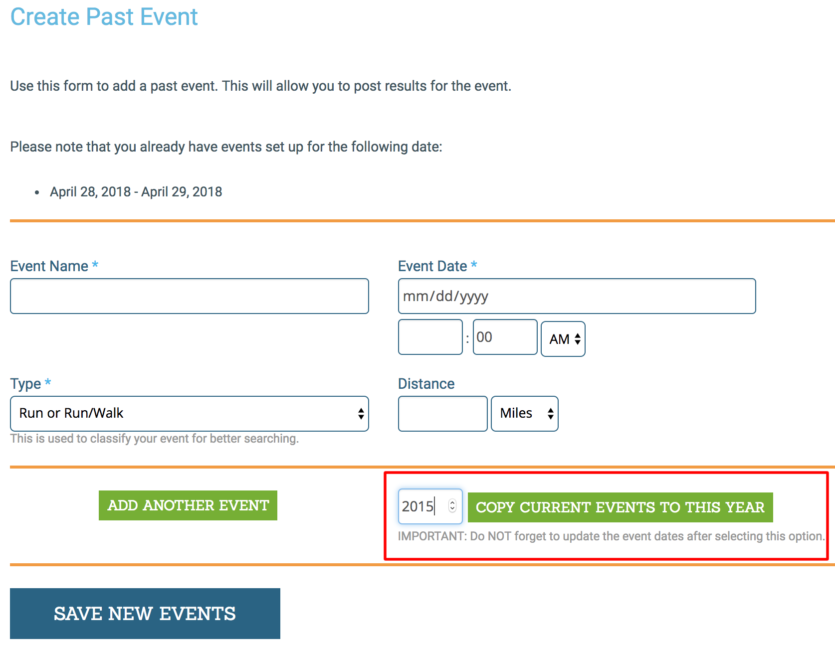 Improved Create past Events – RunSignup Blog